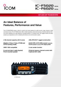 Icom IC-F6022 Spec Sheet - Maximon Solutions